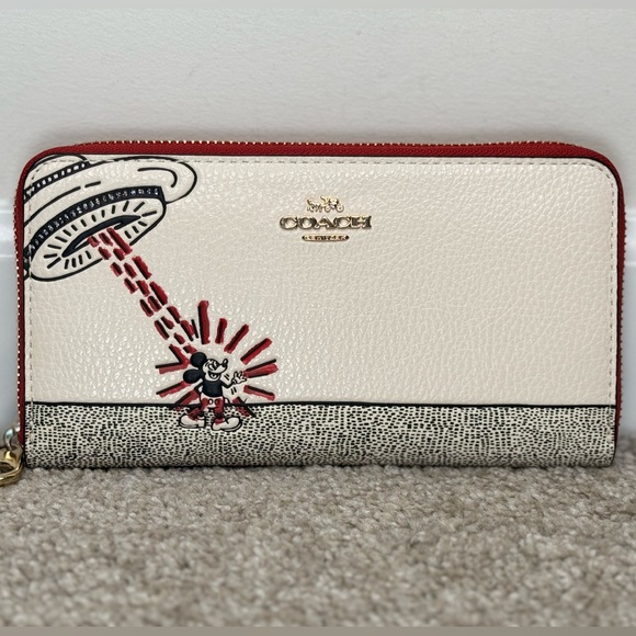 Coach | Bags | Coach Disney Mickey Mouse X Keith Haring Long Zip Around ...